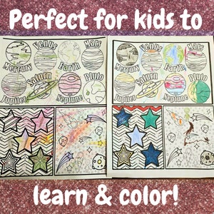 Star Coloring Page Space Kids Learning Activity Planets and Stars Space ...