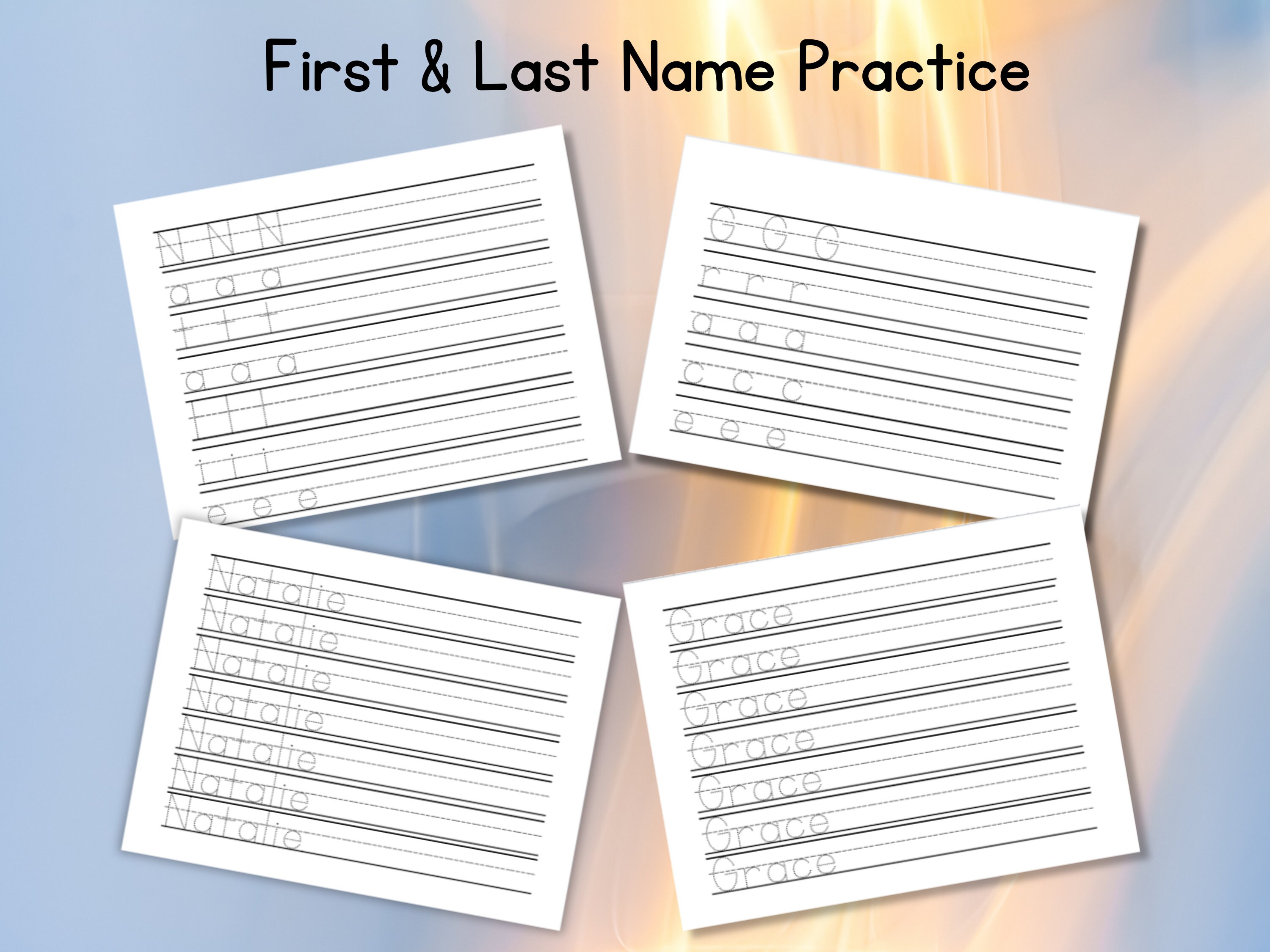 Custom Name Tracing Worksheet First and Last Name Spelling Writing ...