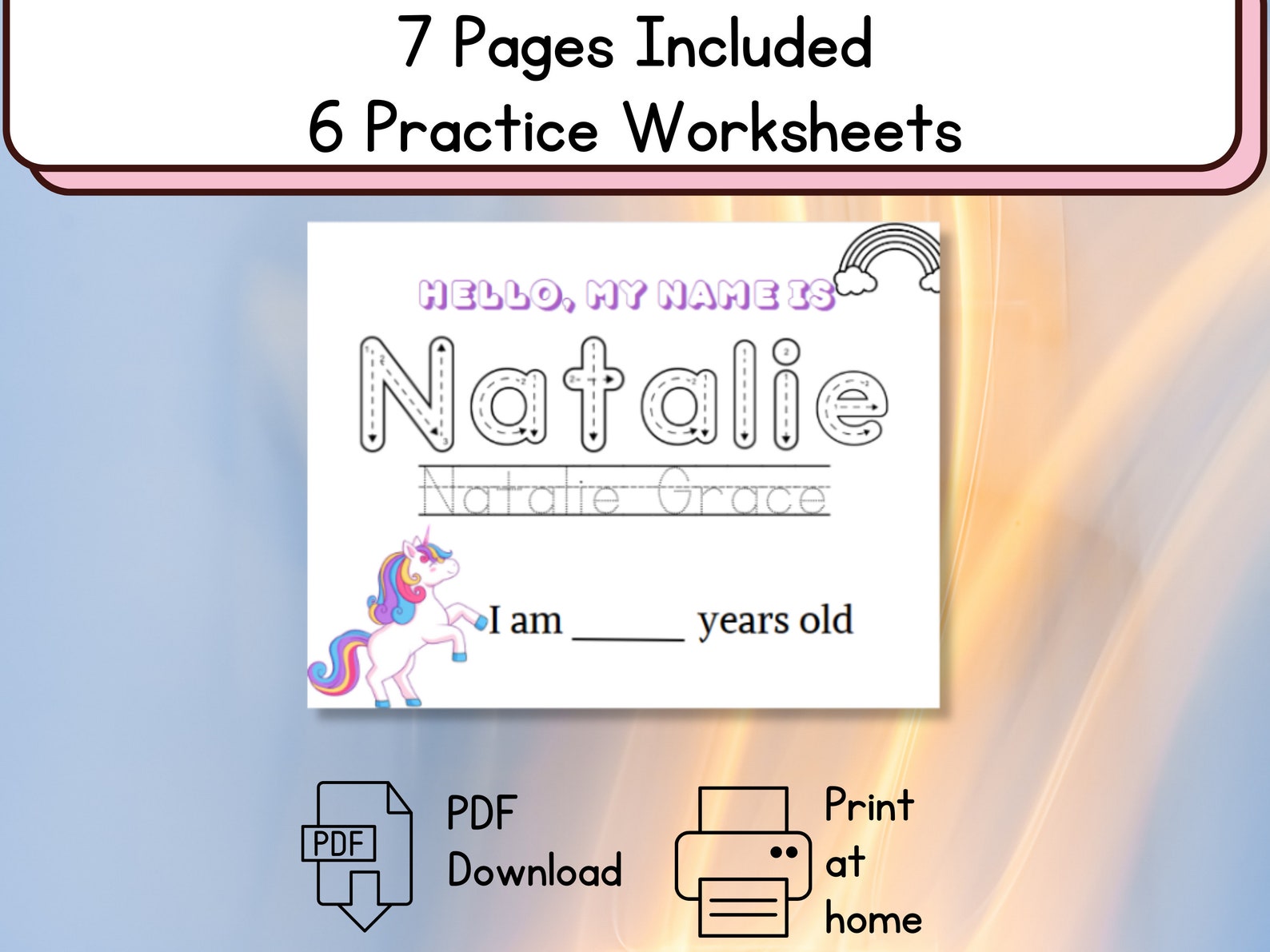 Custom Name Tracing Worksheet First and Last Name Spelling Writing ...