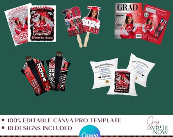 Graduation Editable Canva Template BUNDLE Digital Design Craft Small ...