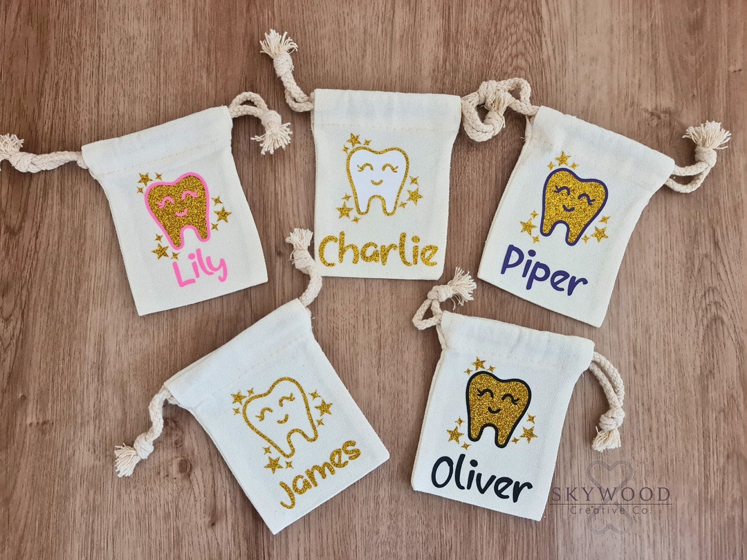 Personalised Tooth Fairy Bag for Kids Custom Name Tooth Pouch Keepsake ...