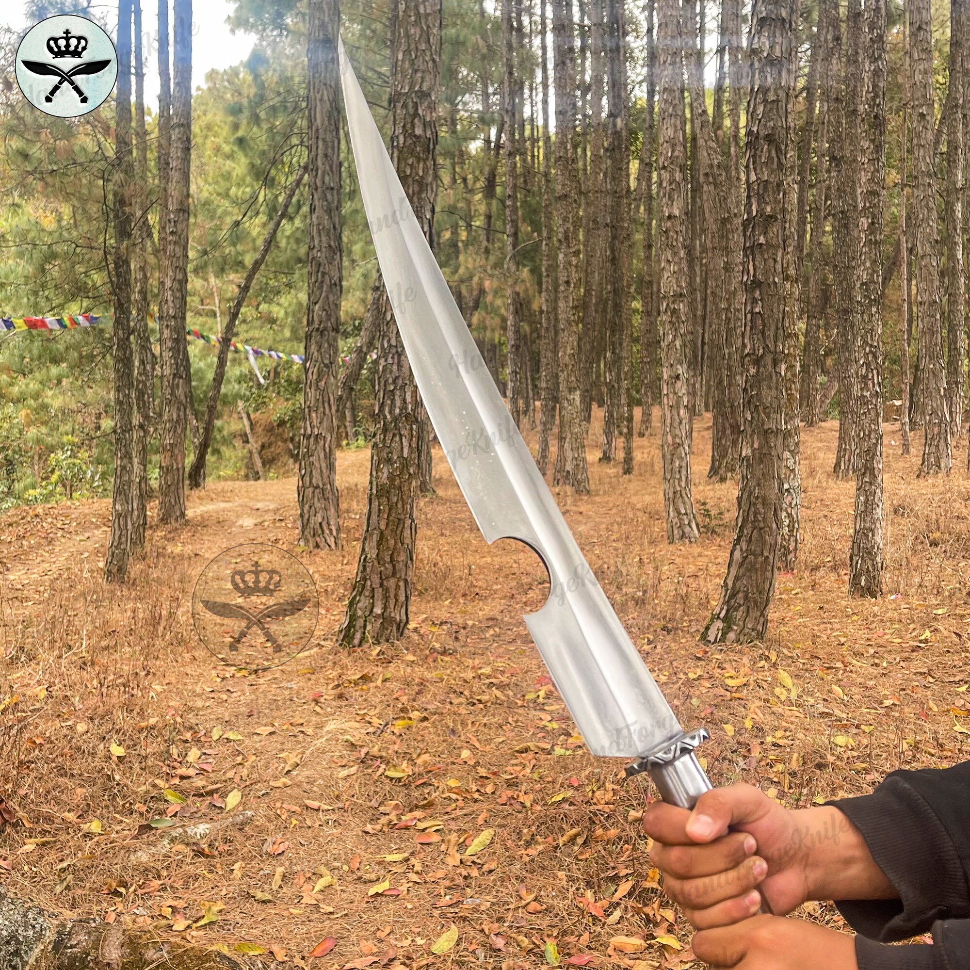 22-inch Ancient Forged Kakani Blade Forge Gurkha Kukri Knife Handmade ...