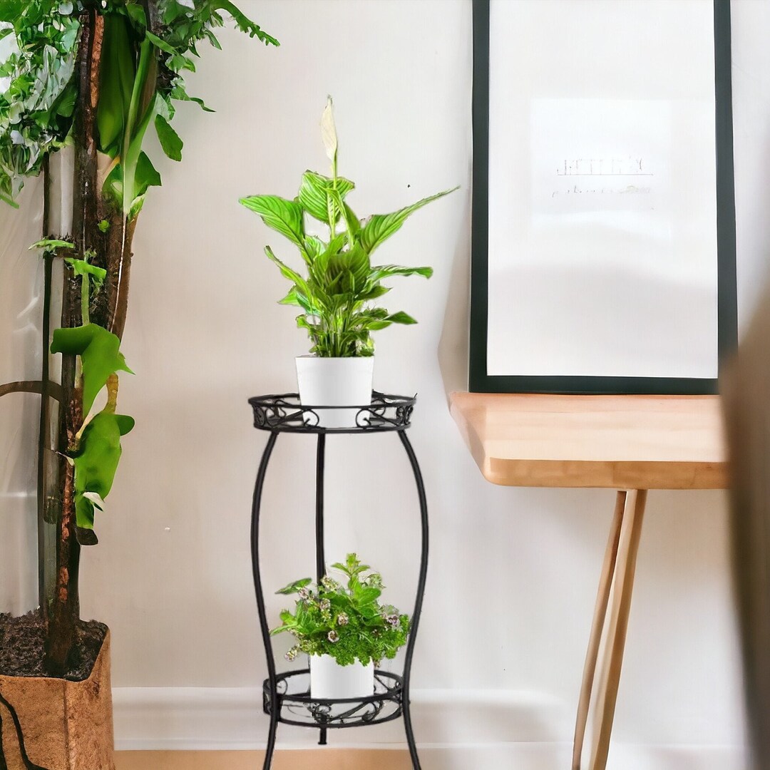 2 Tier Metal Plant Stand, Indoor Plant Stand , Multi Plant Stand ...