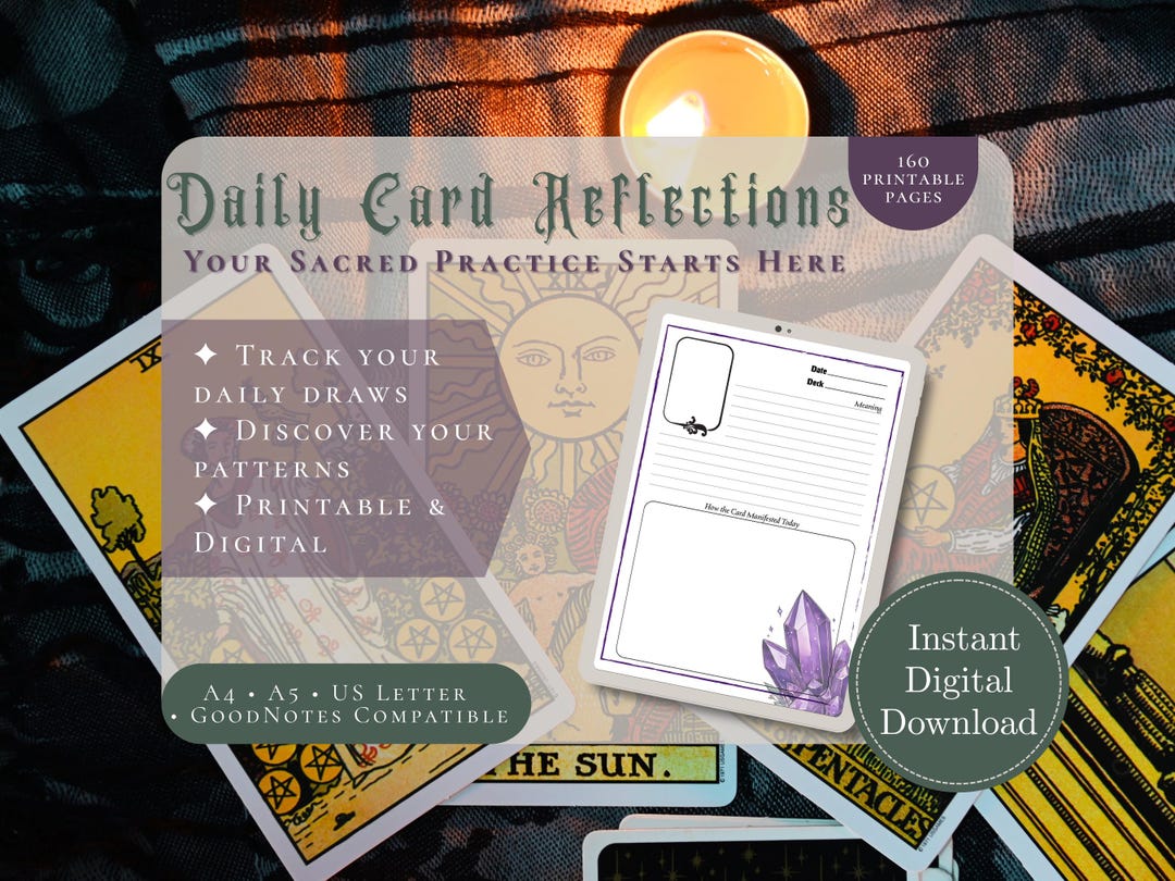 Daily Tarot Journal Rider Waite Card Reflection Goodnotes Printable ...