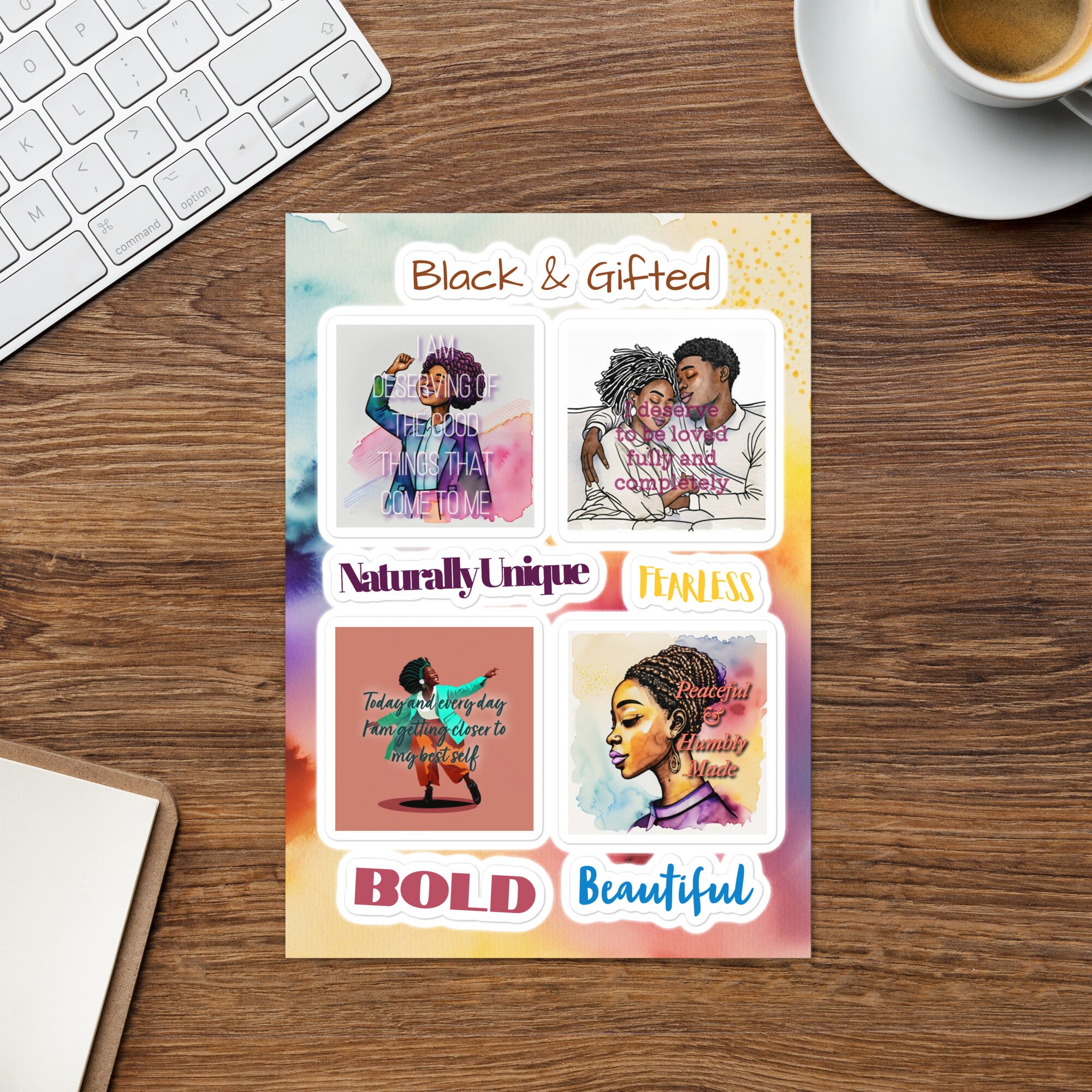 Gifted Black Women Stickers Sheet Daily Affirmation Gift Stickers - Etsy