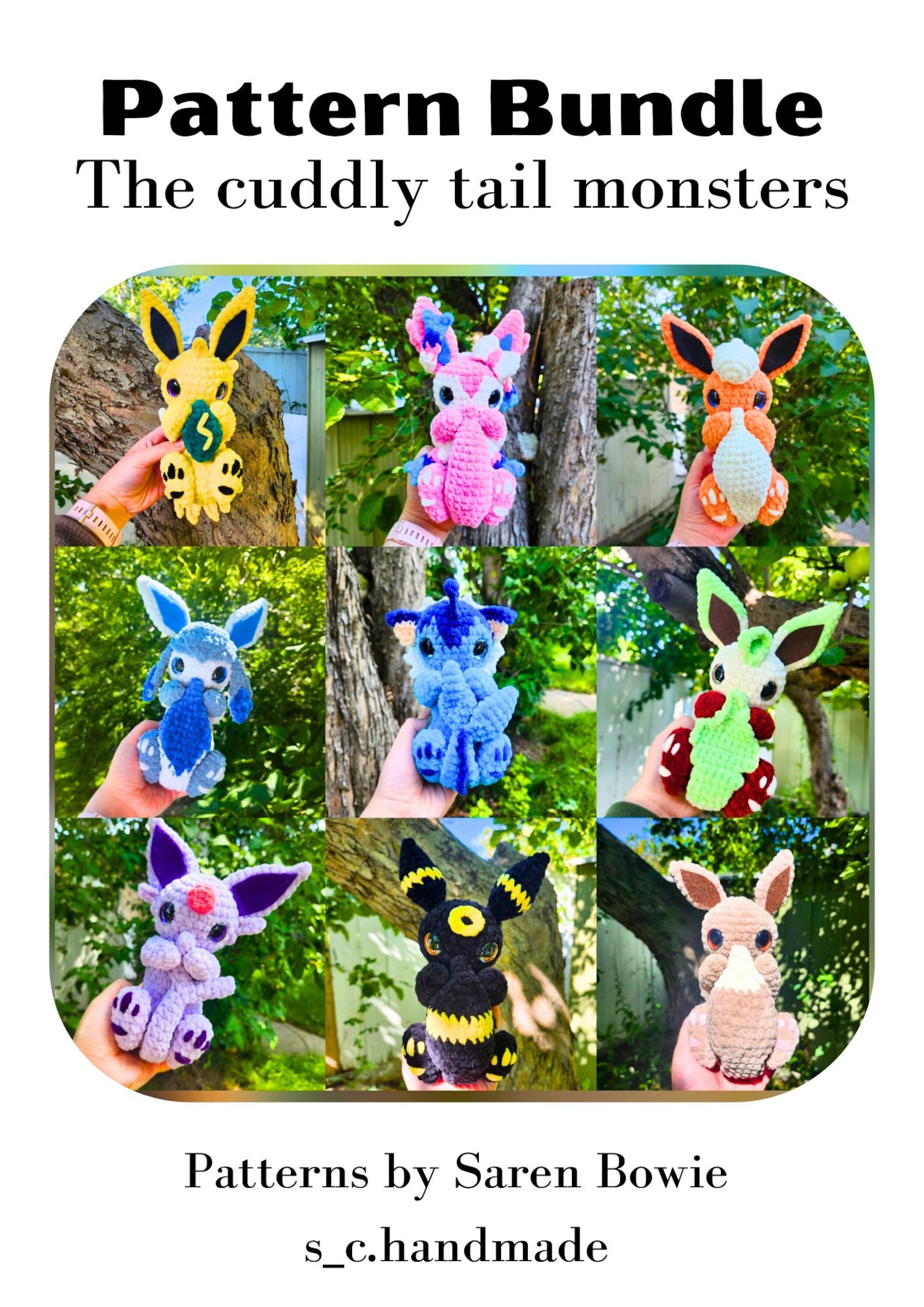 The Cuddly Tail Monsters Bundle! - 9 Crochet Patterns - Etsy
