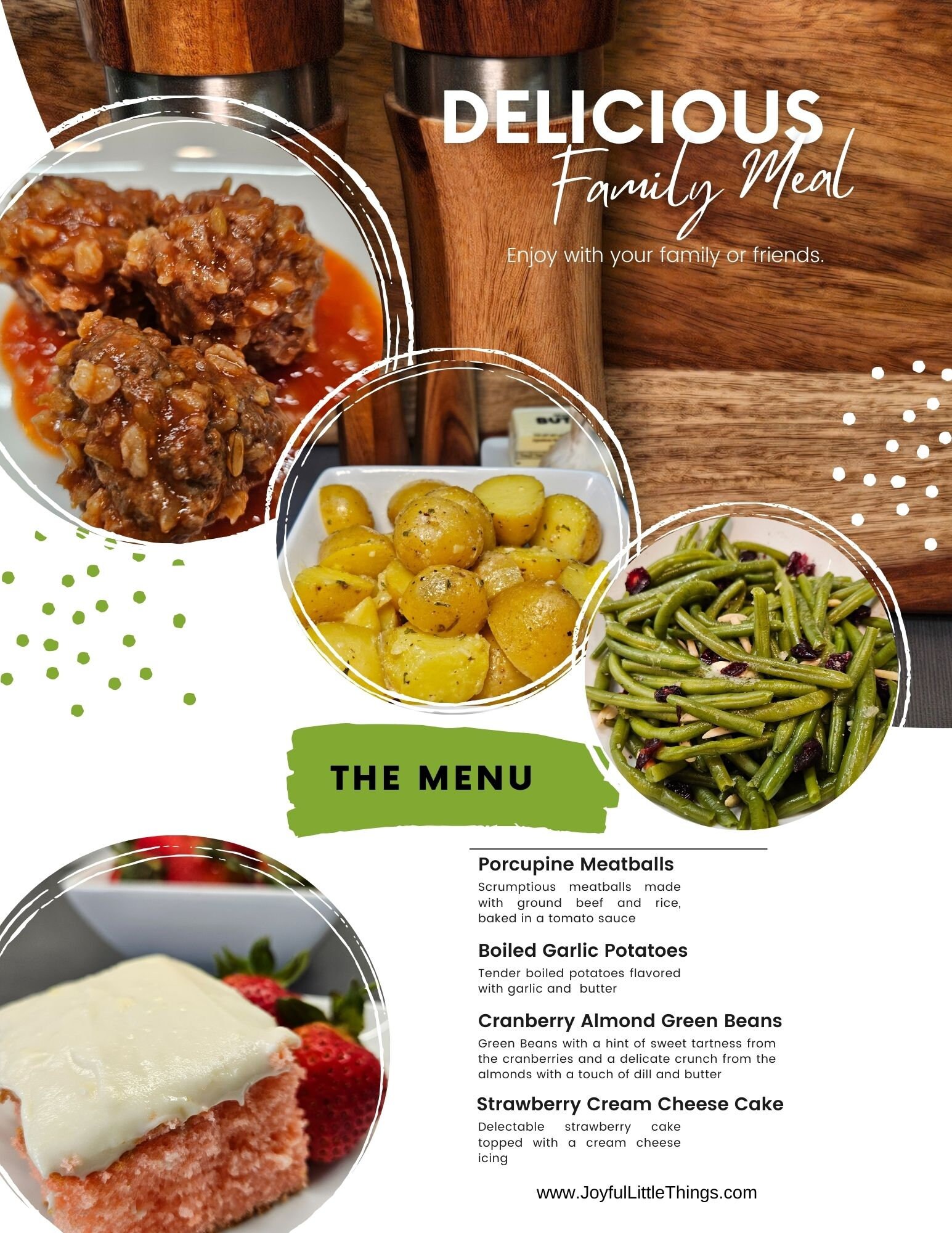 Complete Meal Menu With Recipes Porcupine Meatballs, Garlic Boiled ...