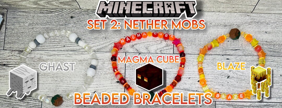 MINECRAFT MOBS Beaded Bracelet Set 2: Nether - Etsy