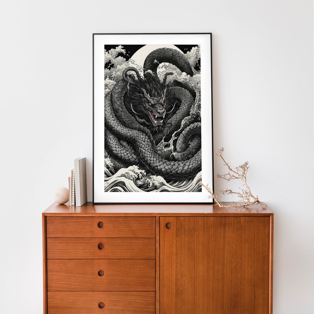 Chinese Dragon Art Japanese Dragon Wall Art Oriental Dragon Wall Art Asian Dragon Art Wall