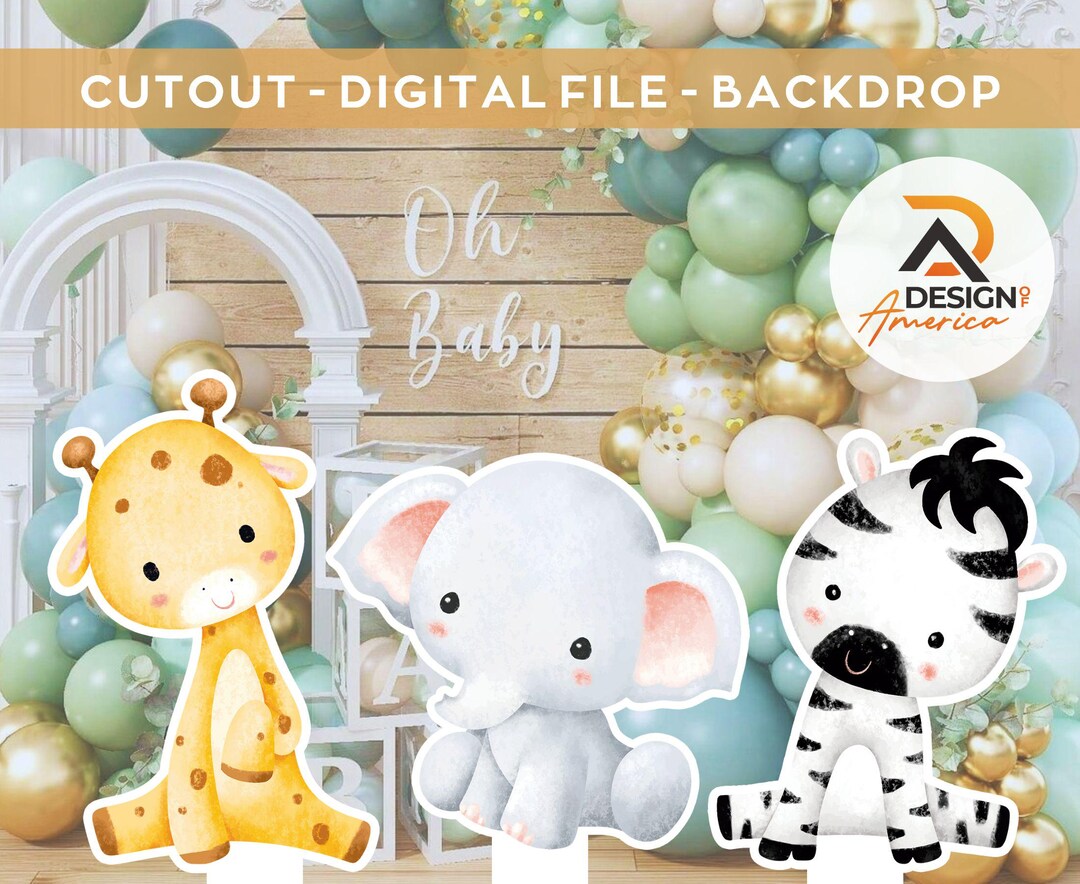Printable Baby Jungle Animal Cutouts, Cute Jungle Animals, Freestanding ...