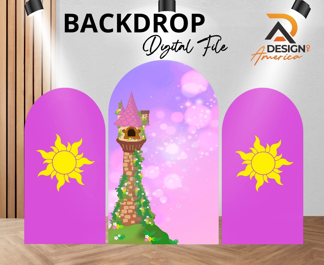 Backdrop Rapunzel Tangled - Rapunzel Tangled Birthday Party Decor ...