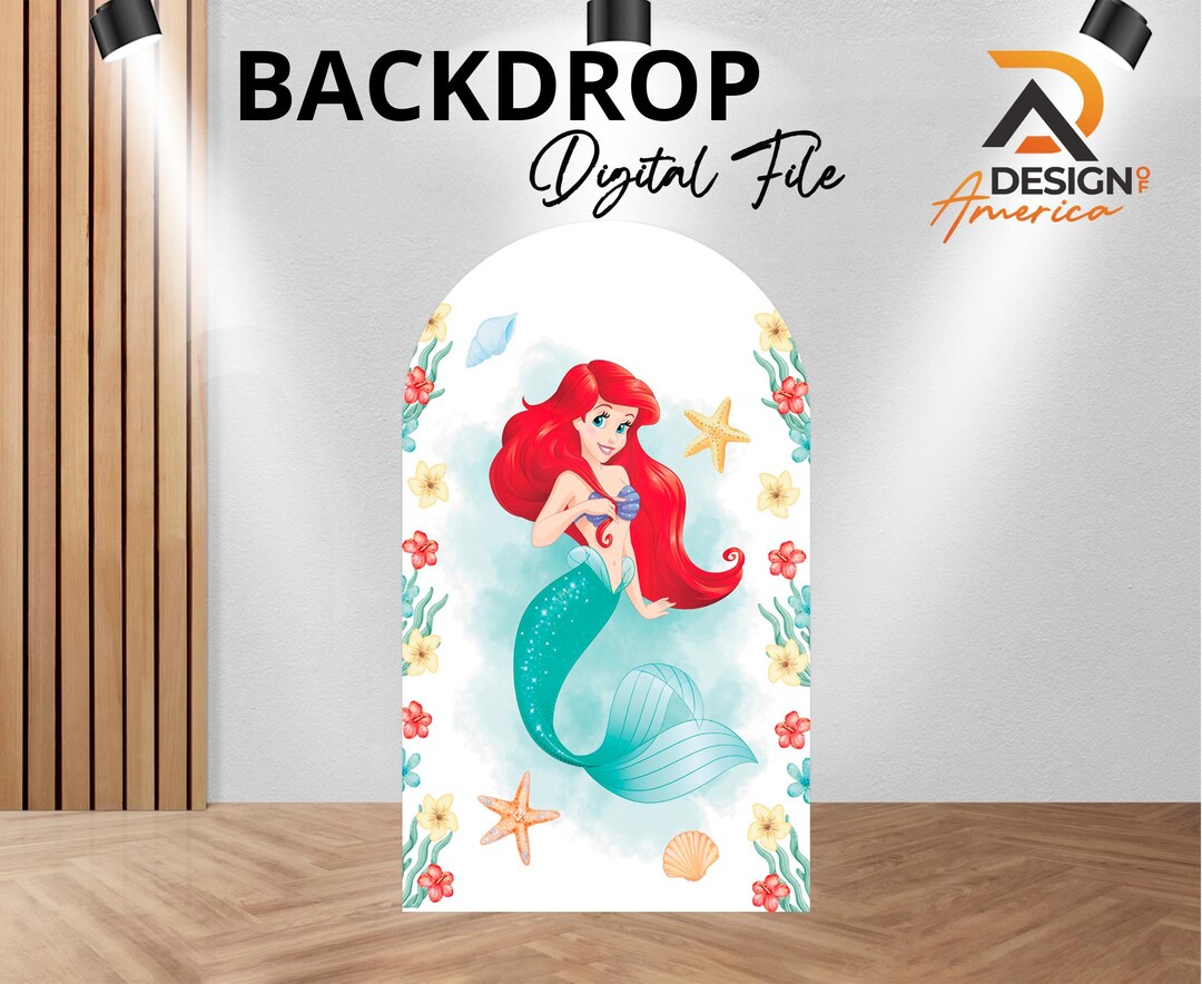 Backdrop Ariel - the Little Mermaid - Ariel Cutout Decor Digital ...