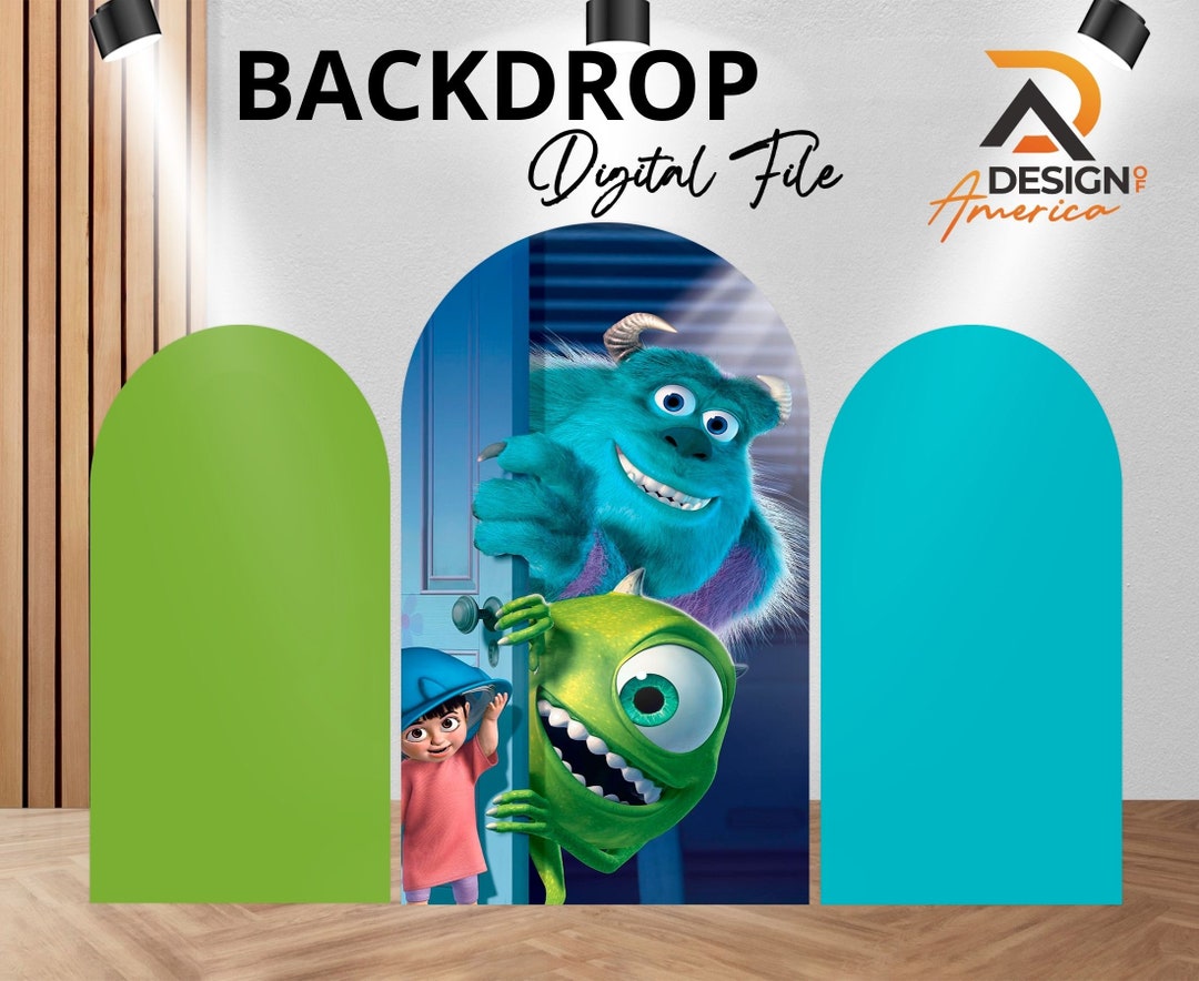 Backdrop Monster Inc - Monster Inc Birthday Party Decor, Monster Inc ...