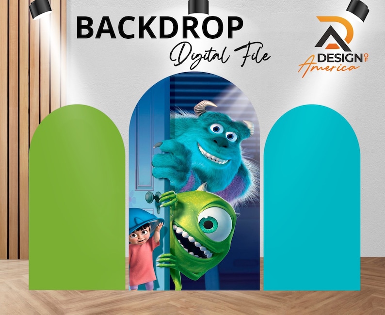 Backdrop Monster Inc - Monster Inc Birthday Party Decor, Monster Inc ...