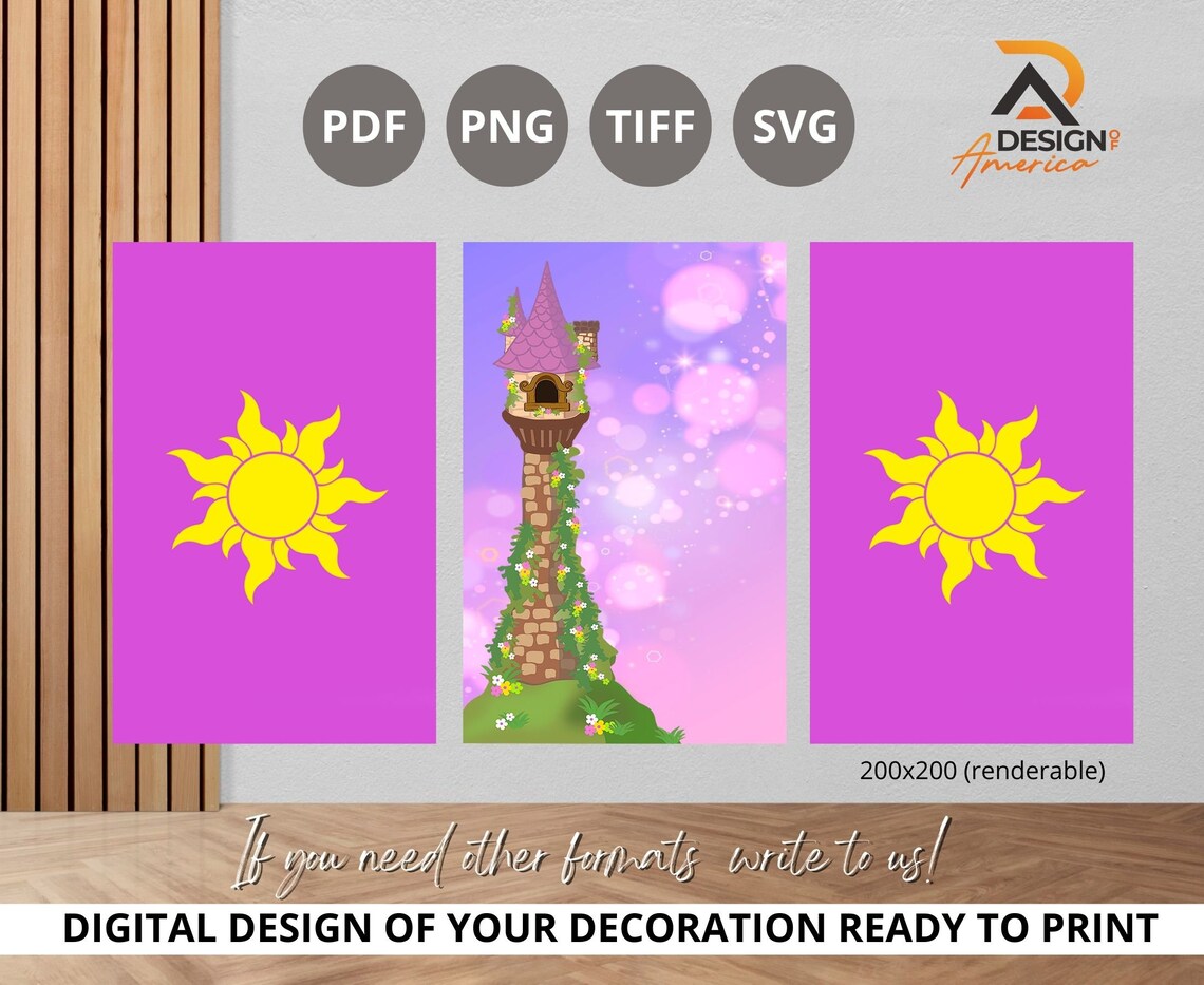 Backdrop Rapunzel Tangled - Rapunzel Tangled Birthday Party Decor ...