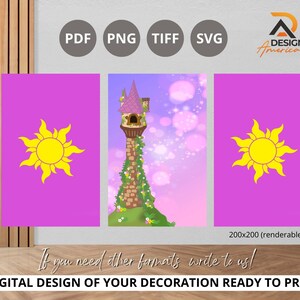 Backdrop Rapunzel Tangled - Rapunzel Tangled Birthday Party Decor ...