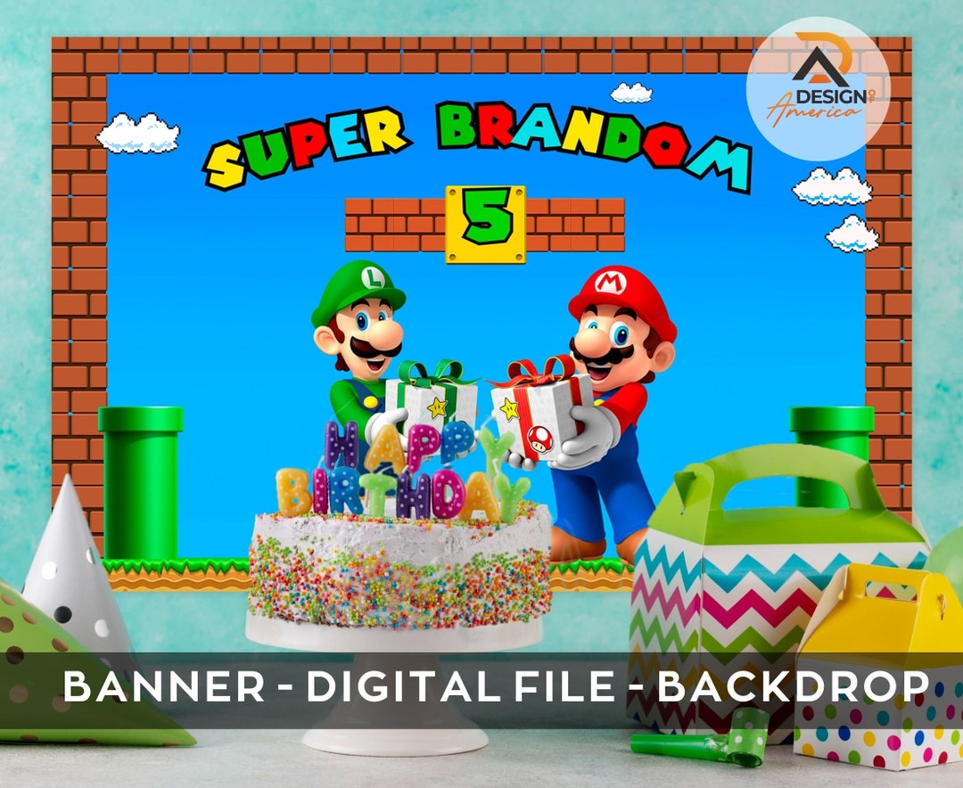 Super Mario Bros Backdrop, Mario Bros Banner, Minnie Printable Backdrop ...