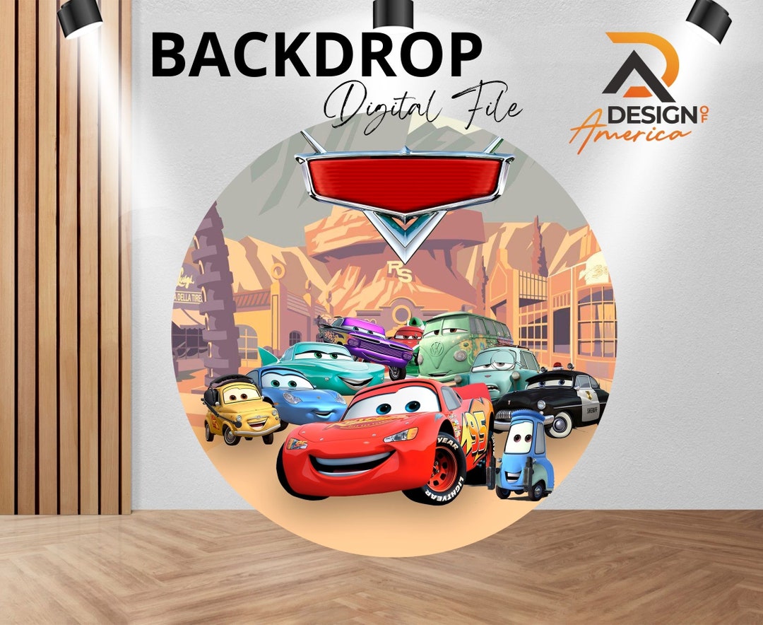 Round Cars Theme Kids Photography Backdrop Cars Decoration Circle ...