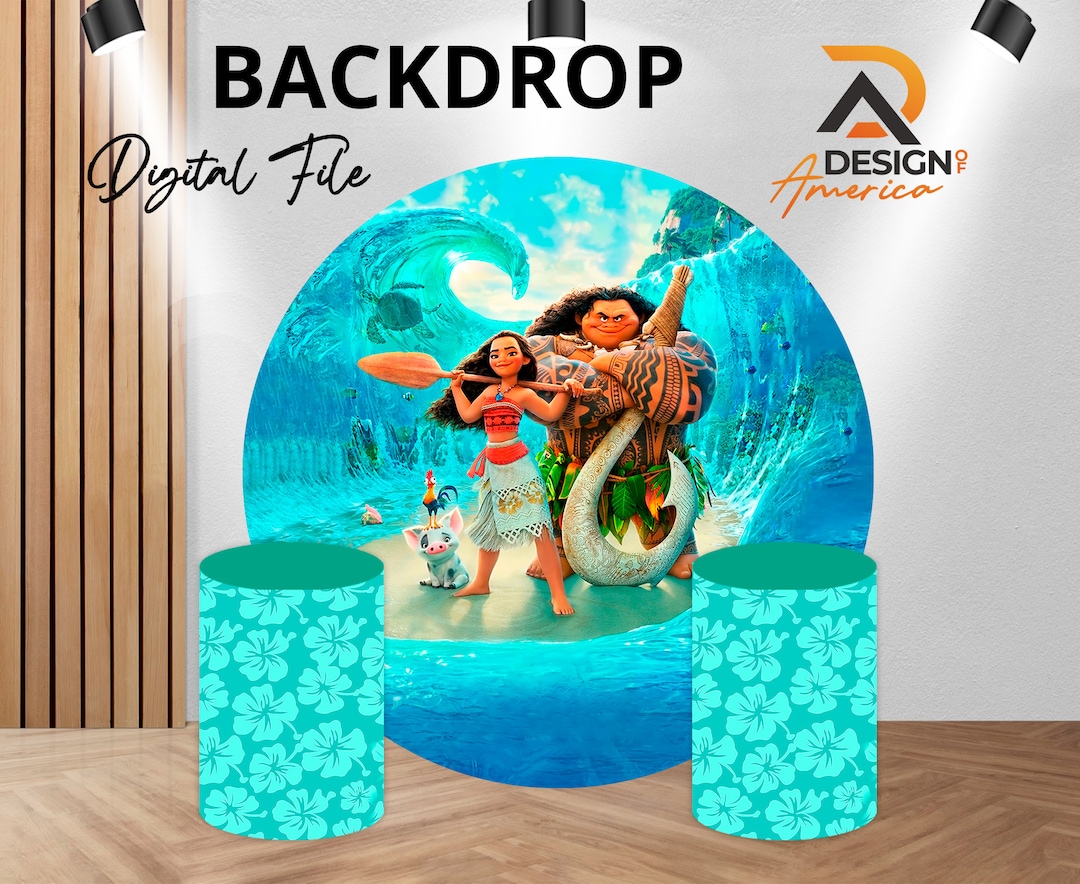 Moana Backdrops - Prop - Cutout - Bundle- Template - Party Decor ...