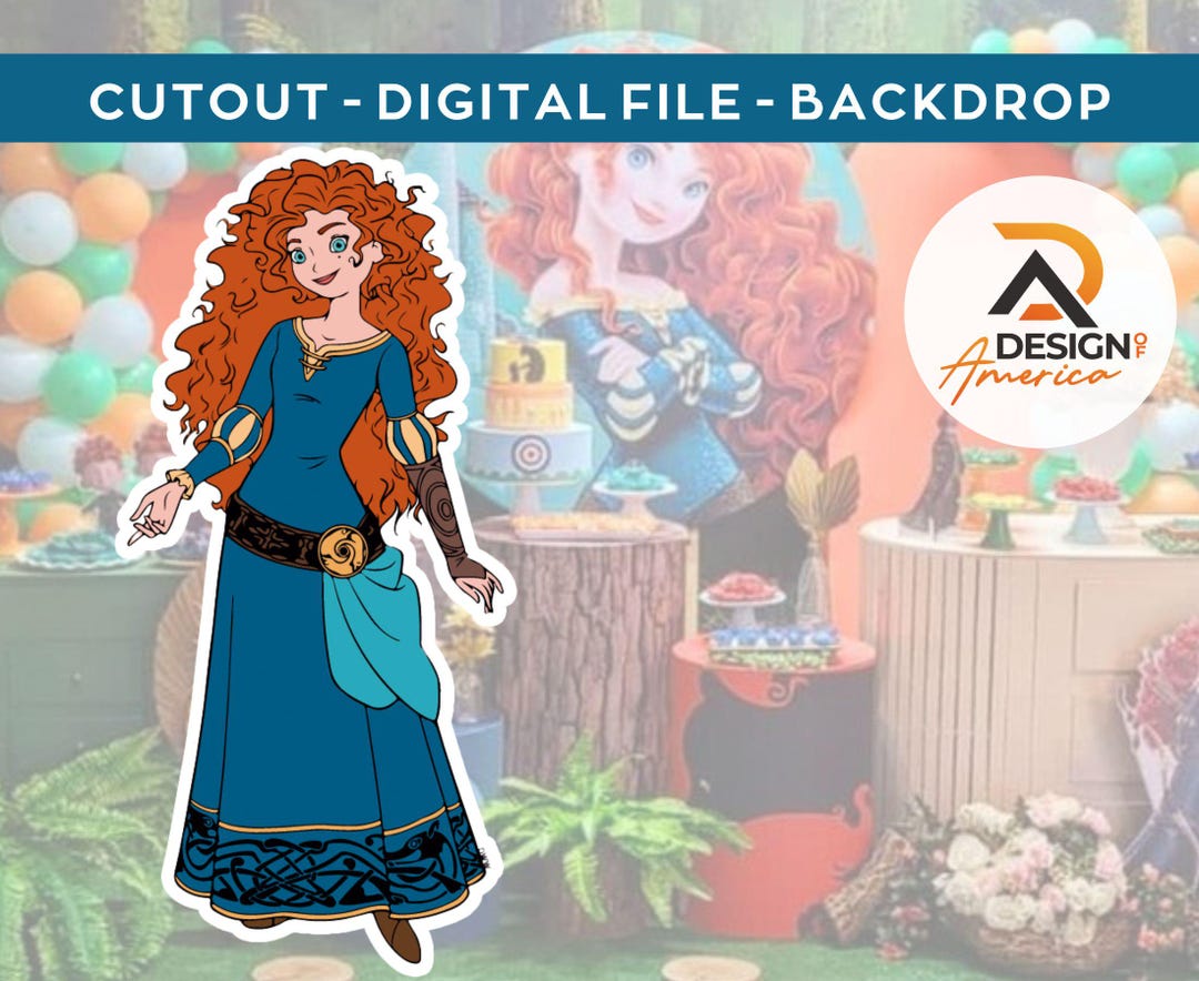 Princess Merida Instant Digital Download, Large Cutouts, Birthday Party ...