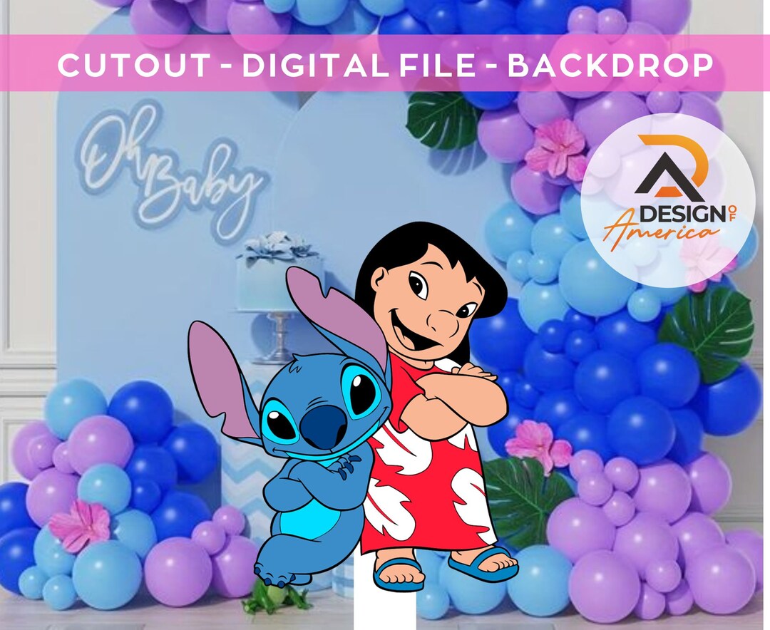 Lilo and Stitch Cutout, Lilo and Stitch Big Decor, Party Decoration ...