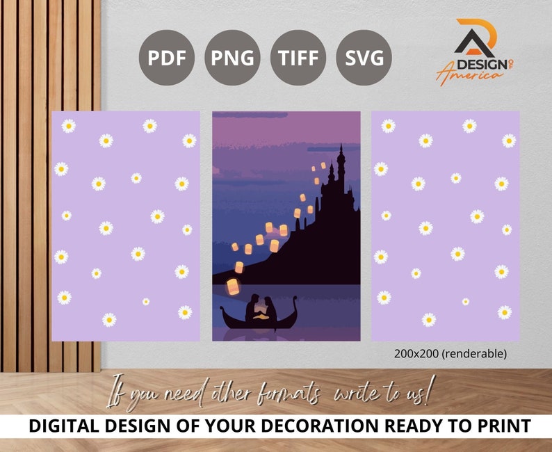 Backdrop Tangled Rapunzel - Tangled Rapunzel Birthday Party Decor ...