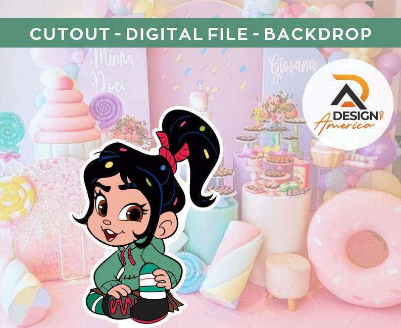 Vanellope Wreck-it Ralph Cutout, Party Decoration Theme, Birthday Party ...