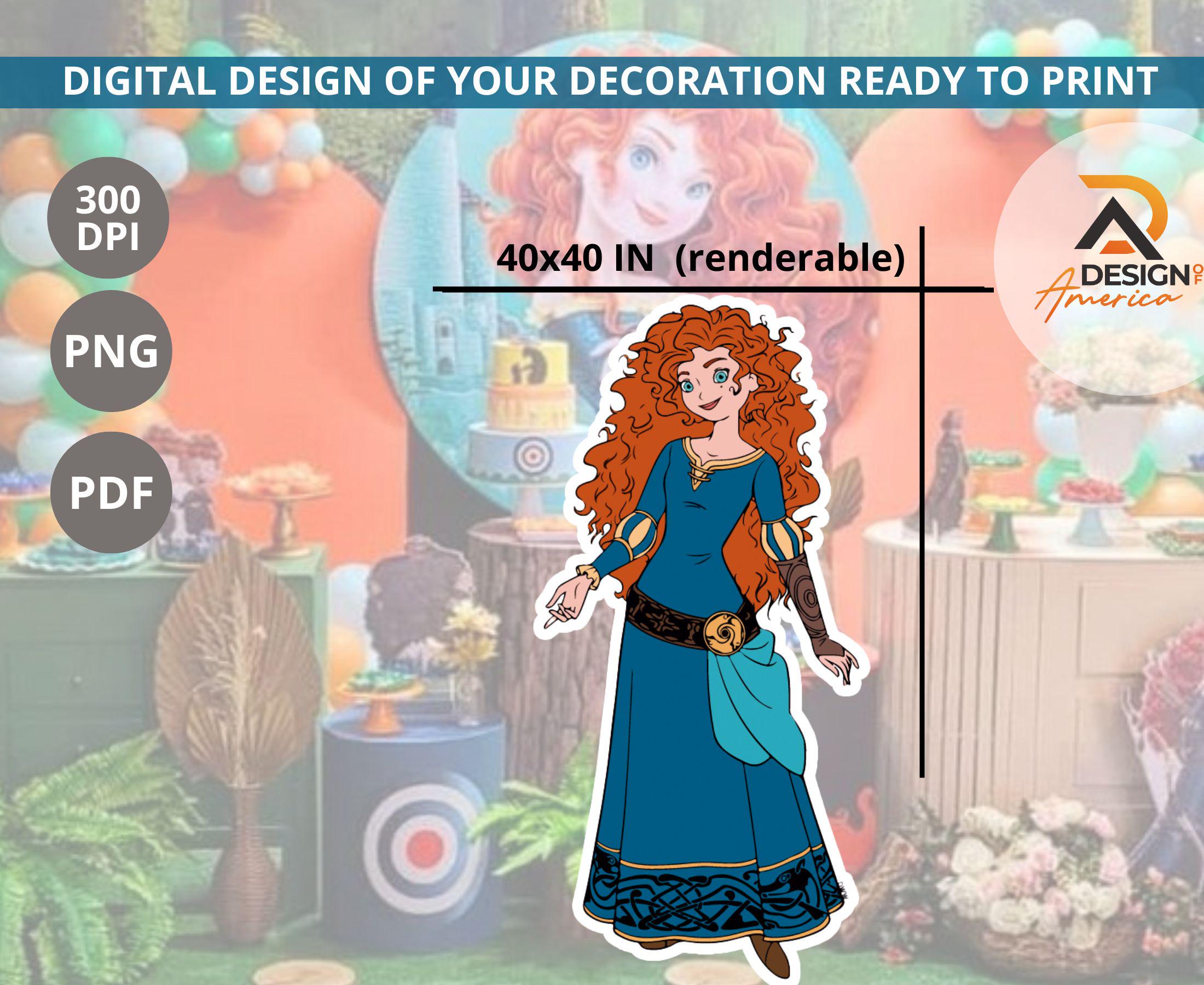 Princess Merida Instant Digital Download, Large Cutouts, Birthday Party ...