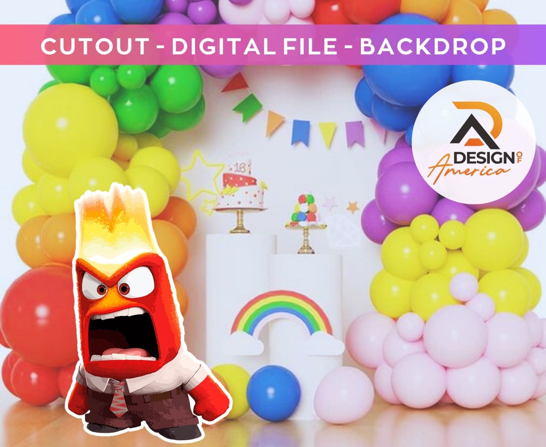 Inside Out Angry Cutout, Inside Out Decoration, Inside Out Angry Theme ...