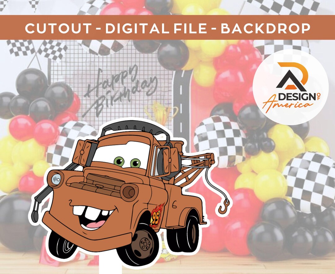 Mater Cars - Cutout, Party Decoration Theme, Birthday Party, Standing ...