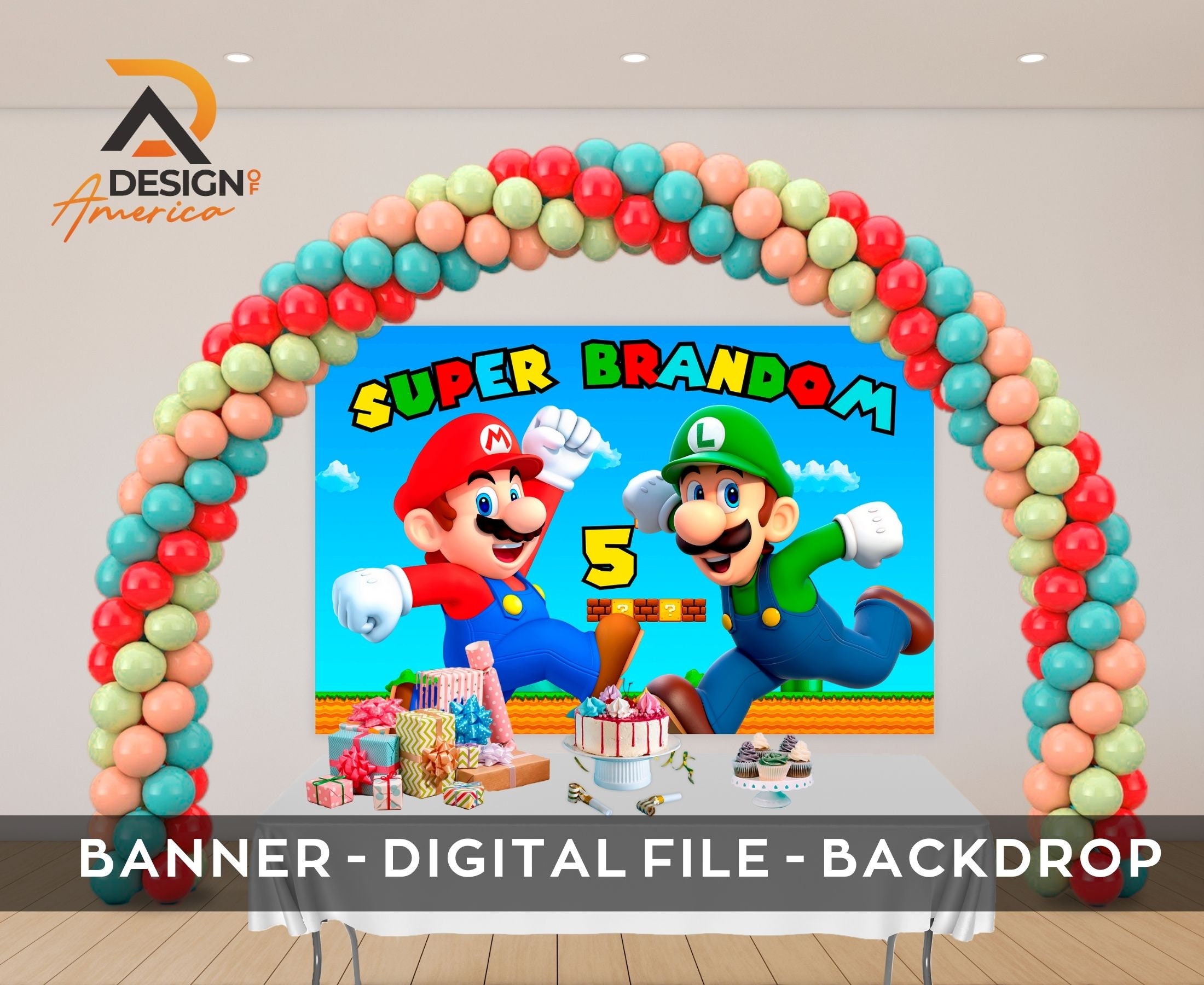 Super Mario Backdrop, Super Mario Banner, Super Mario Printable ...