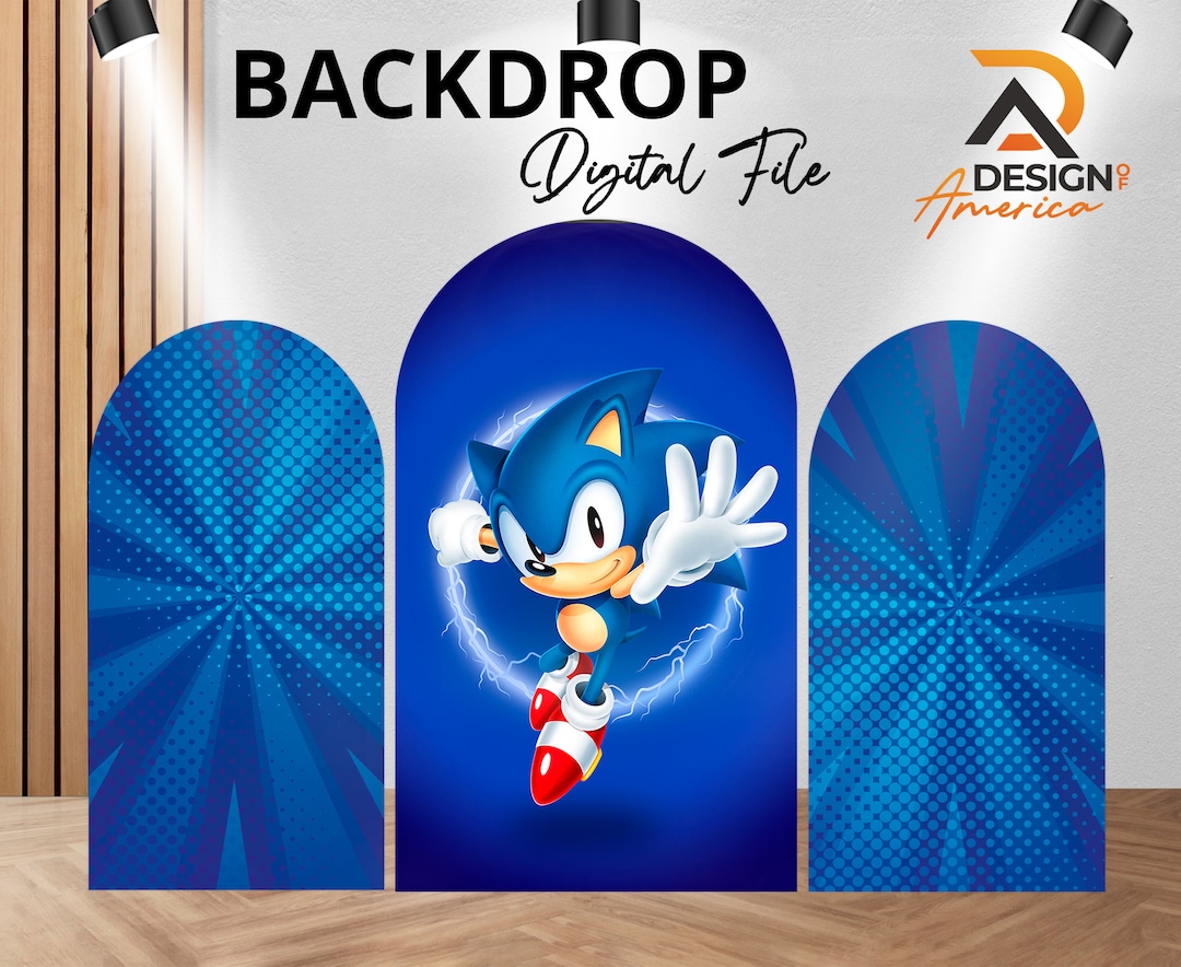 Sonic Backdrop - Sonic Birthday Party Decor, Sonic Cutout Decor Digital ...