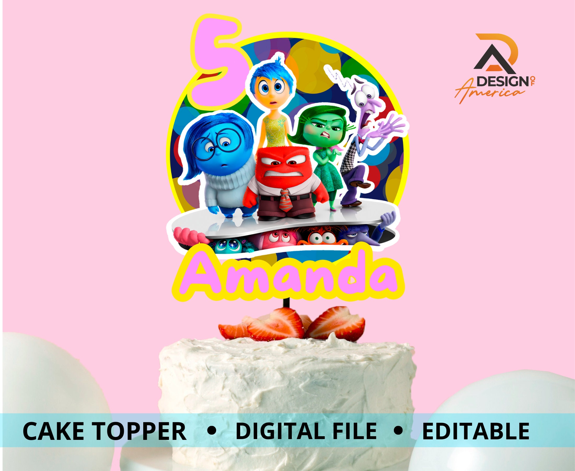 Inside Out Personalized Cake Topper | Inside Out Birthday Party ...