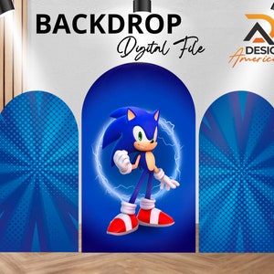 Sonic Backdrop - Sonic Birthday Party Decor, Sonic Cutout Decor Digital ...