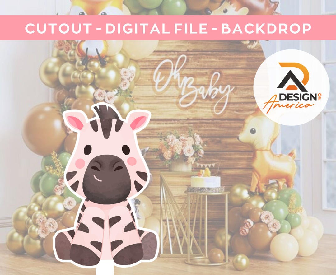 Baby Zebra - Animated Zebra in Watercolor- Cutout, Party Decoration ...