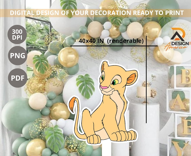 Lion King Cutout, Lion King Decoration, Lion King Simba and Lana Party ...