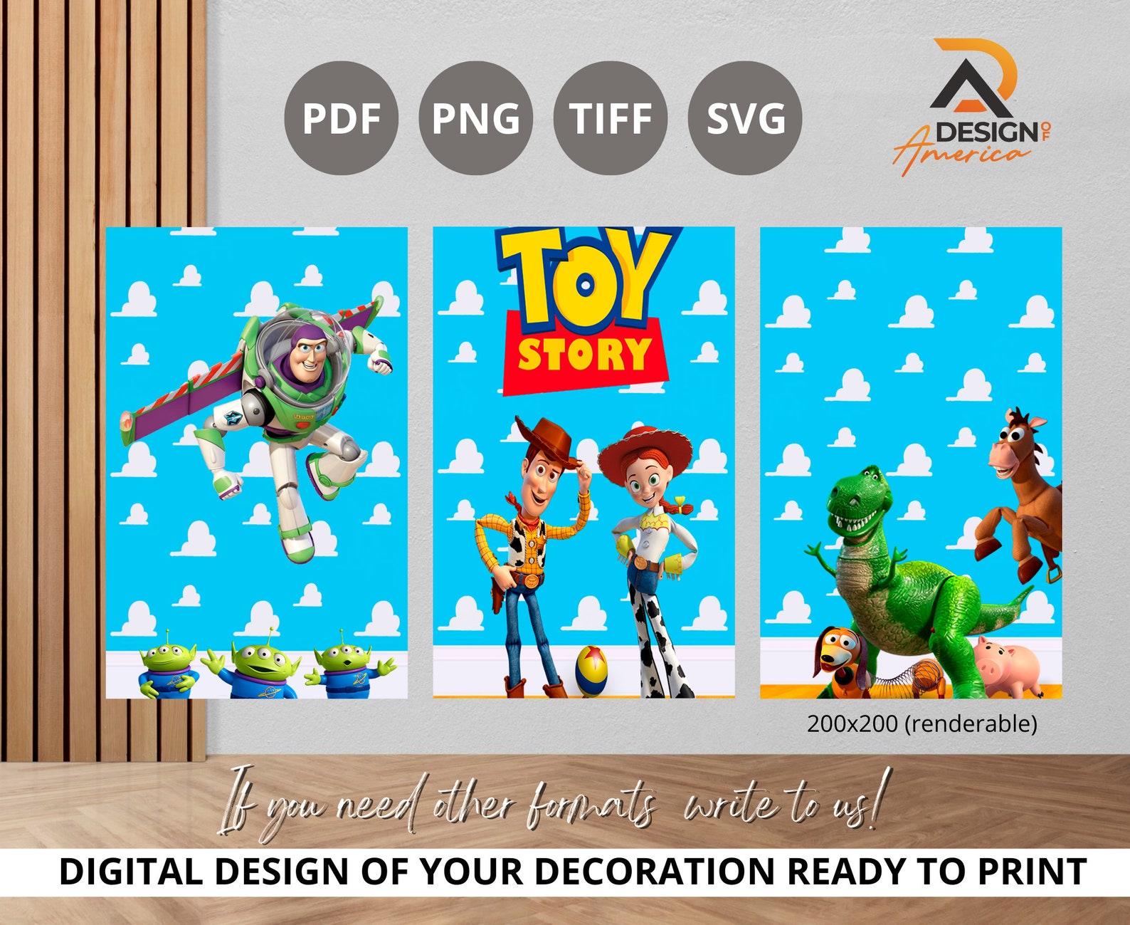 Backdrop Toy Story Toy Story Background for Children's Birthday Party ...