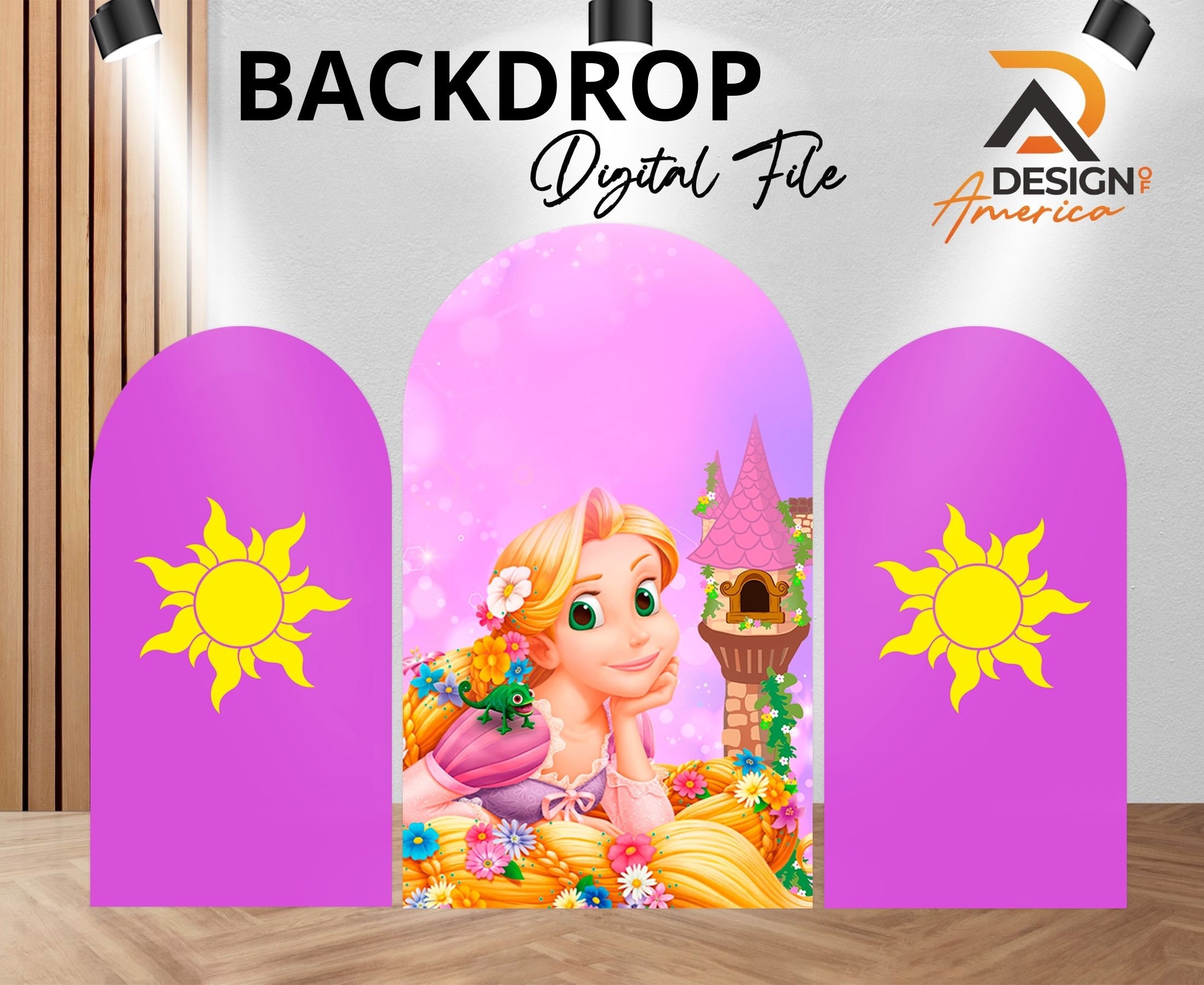 Backdrop Tangled Rapunzel - Tangled Rapunzel Birthday Party Decor ...