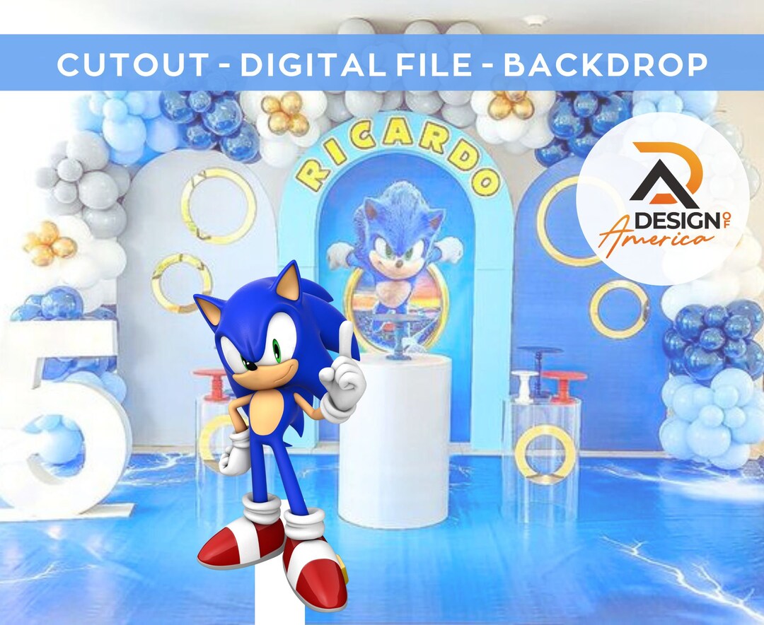Sonic - Cutout, Party Decoration Sonic Theme, Birthday Party, Standing ...