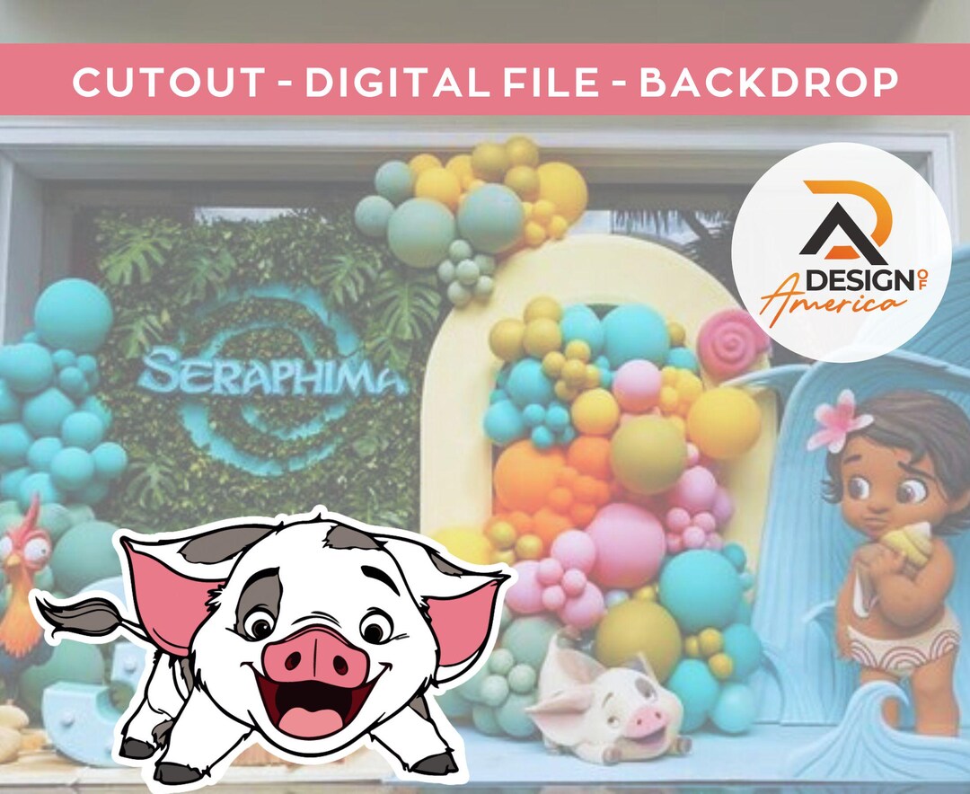 Pua Moana Cutout, Party Decoration Theme, Birthday Party, Standing Prop ...