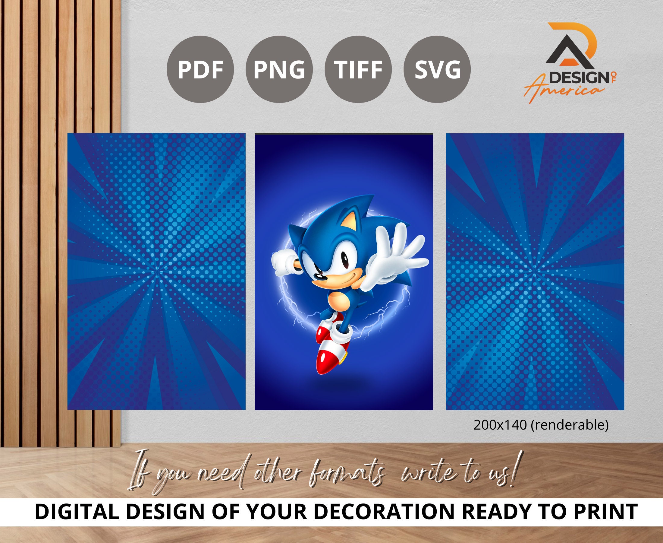 Sonic Backdrop Sonic Birthday Party Decor, Sonic Cutout Decor Digital ...