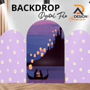 Backdrop Tangled Rapunzel - Tangled Rapunzel Birthday Party Decor ...