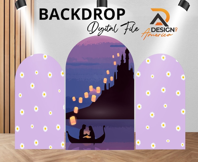Backdrop Tangled Rapunzel - Tangled Rapunzel Birthday Party Decor ...