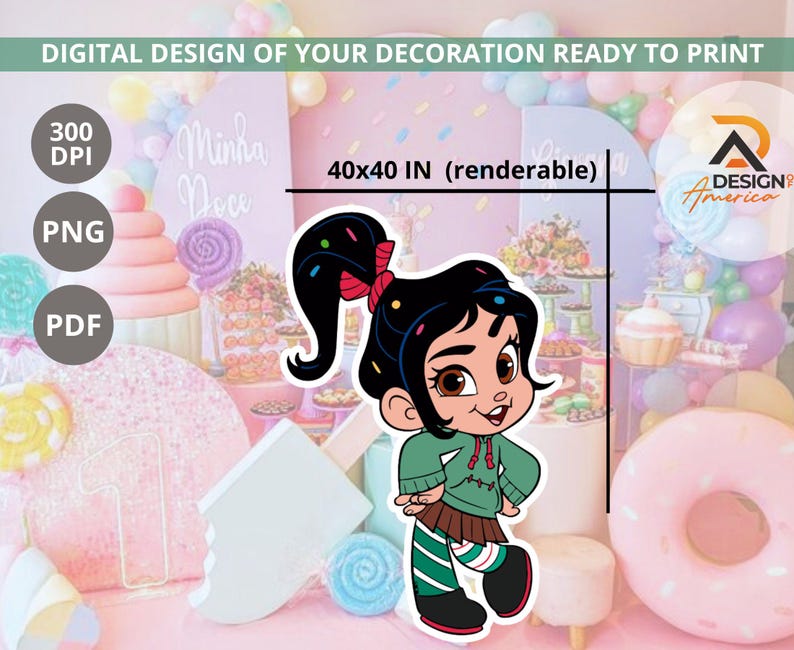 Vanellope - Wreck-it Ralph - Cutout, Party Decoration Theme, Birthday ...