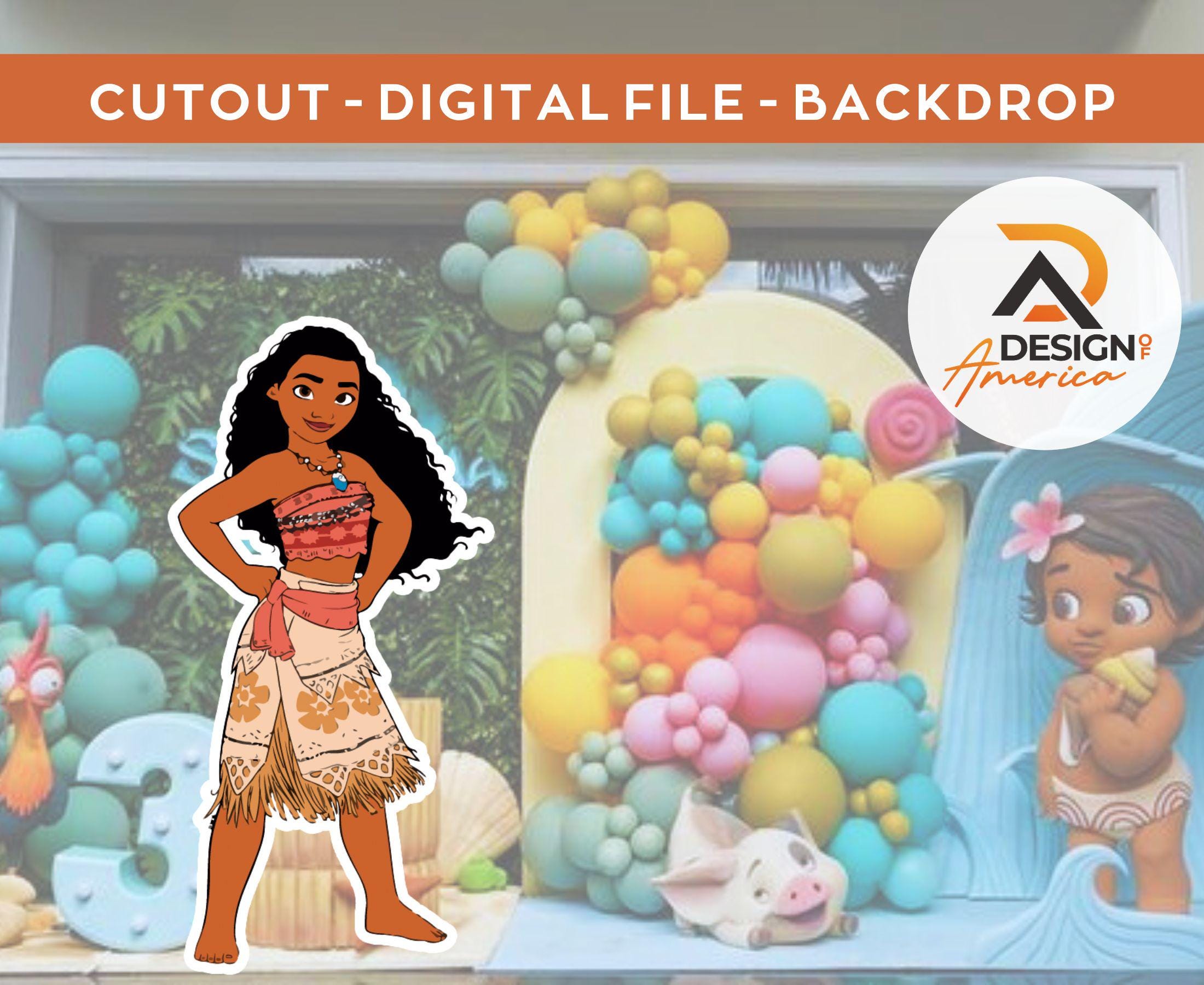 Moana Cutout, Party Decoration Theme, Birthday Party, Standing Prop ...