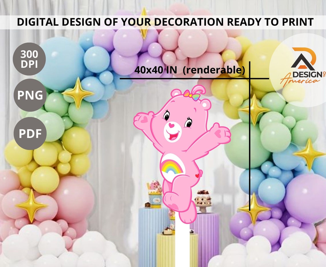 Care Bears Big Decor Backdrops, Printable Care Bears Cutout Decoration ...
