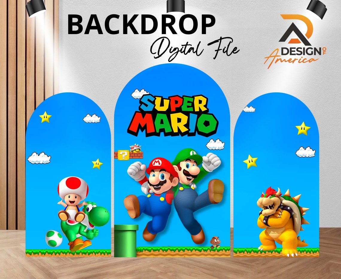 Backdrop Super Mario Bros Super Mario Bros Birthday Party Decor, Super ...
