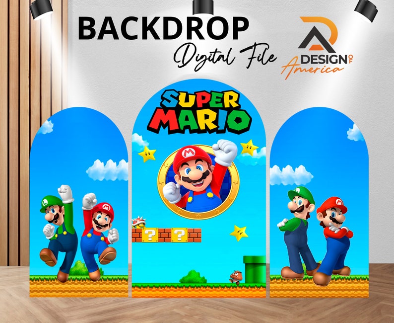 Backdrop Super Mario Bros Super Mario Bros Birthday Party Decor, Super ...