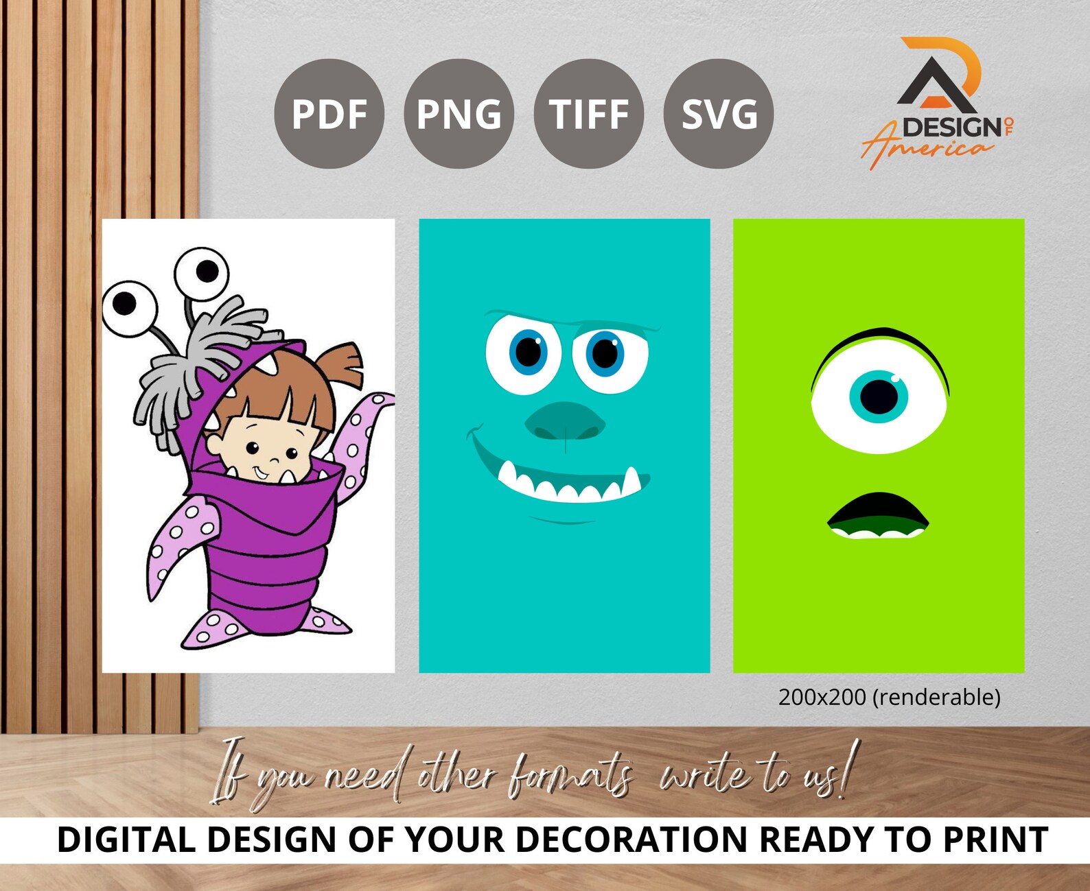 Backdrop Monster INC - Monster INC Birthday Party Decor, Monster INC ...