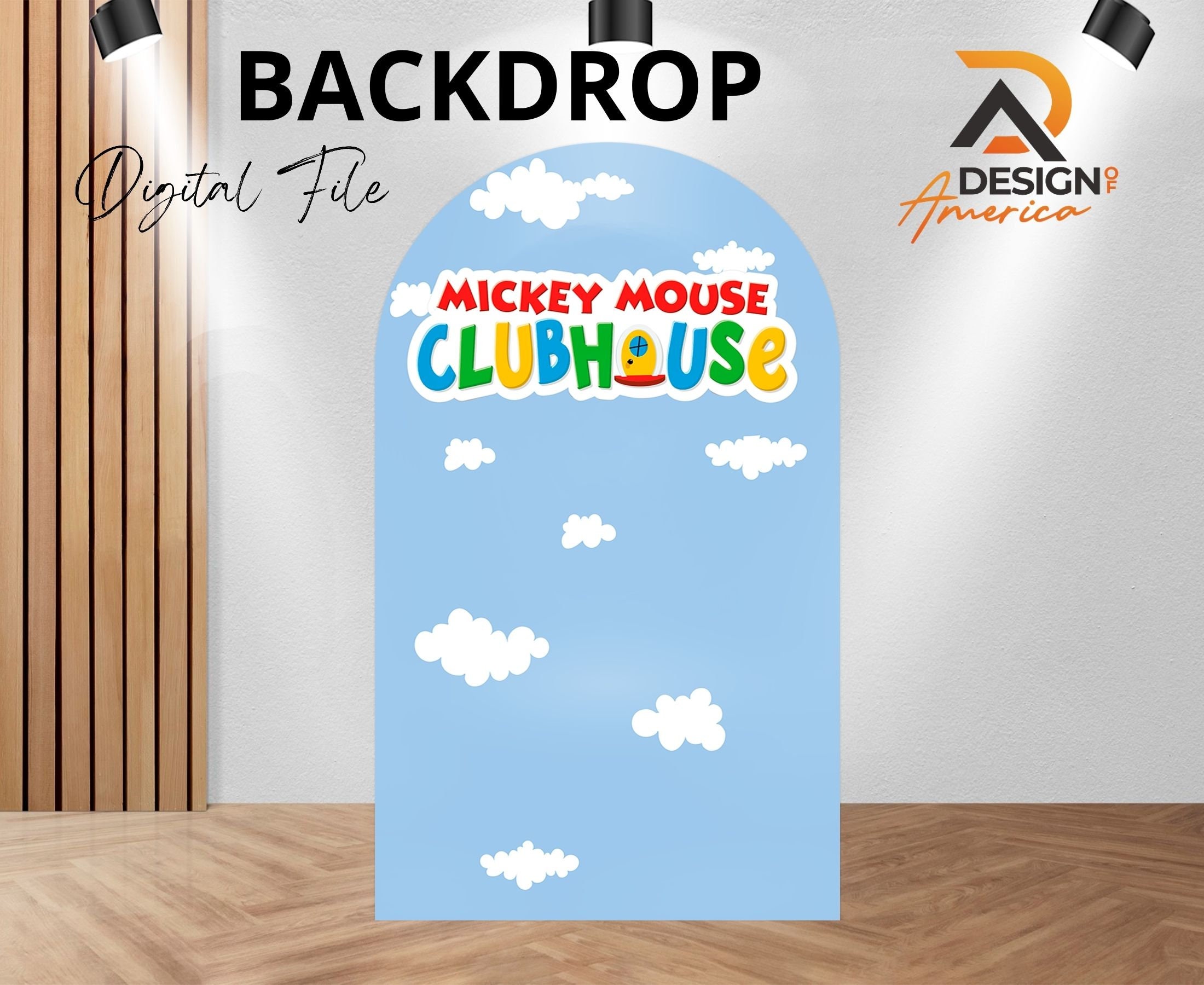 Mickey Mouse Clubhouse Backdrop - Personalized Mickey Mouse Backdrop ...
